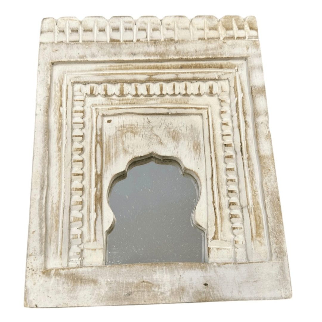 Moroccan Mini Mirror – Hand-Carved Whitewashed Décor 20x16cm – SNACC ...